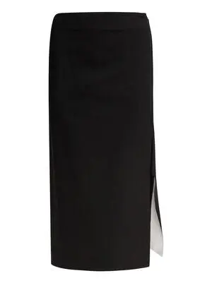 Max Mara Cotton Pencil Midi Skirt - Black