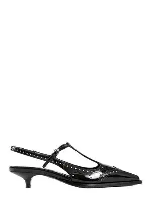 Miu Miu Leather Slingback Pumps - Black