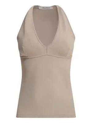 Max Mara Viscose Blend Sleeveless Top - Beige