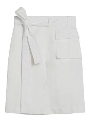 FERRAGAMO Cotton-blend Wrap Skirt - White
