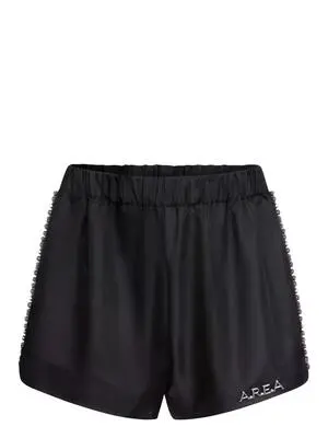 AREA Crystal Trim Track Shorts - Black