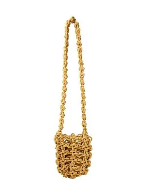 Kara Velvet Knot Shoulder Bag - Yellow