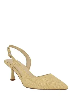 Nine West Nine West Renela Pointed Toe Slingback Pumps Light Natural