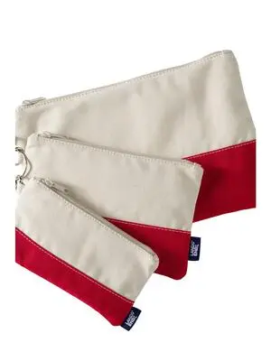 LANDS' END Canvas Pouch 3-Pack Natural/heritage Red