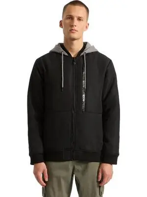 ECKO UNLTD. Faux Shearling Varsity Jacket - Black/grey Marled