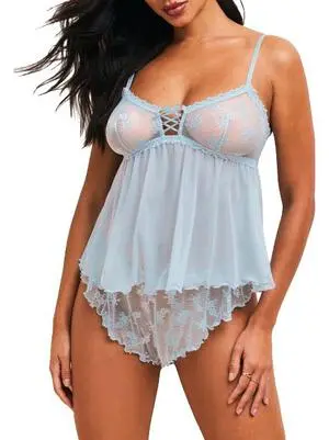 ADORE ME Seraphina Cami & Flutter Shorts Lingerie Set - Light Blue