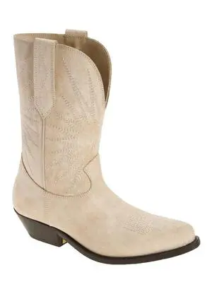 GOLDEN GOOSE Wish Star Short Western Boots - Butter
