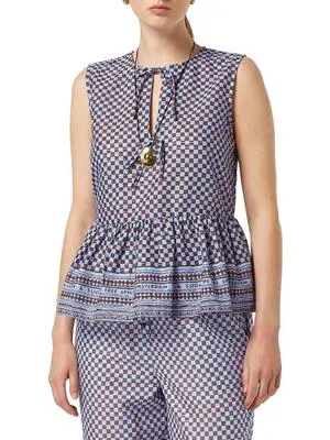 Scotch & Soda Bow Detailed Sleeveless Top - Block Print