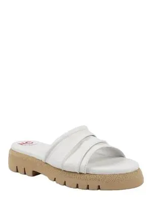 NATIONAL COMFORT Ferna Platform Slide Sandal - Off White Leather
