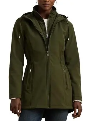 Ralph Lauren Lauren Ralph Lauren Hooded Soft-Shell Jacket With Interior Quilted Bib Loden