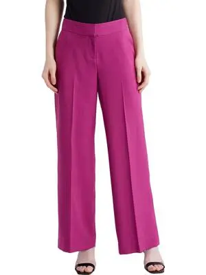 TAHARI ASL Wide Leg Pants - Wild Berry