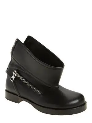 JW Anderson Biker Foldover Shaft Bootie - 999 Black