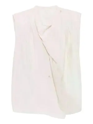 LESS Sleeveless Silk Blouse - Neutrals