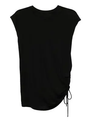 LESS Asymmetric Silk Vest - Black