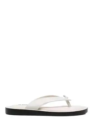 JIL SANDER Leather Slides - White