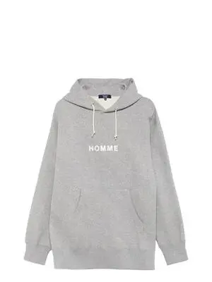 Comme Des Garçons Logo-print Hoodie - Grey