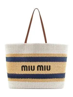 Miu Miu Miu Miu Crocheted Tote Bag Stripe