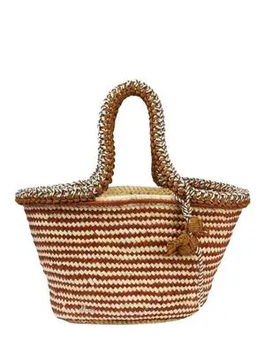 ALEMAIS Dee Dee Large Raffia Tote Bag - Brown