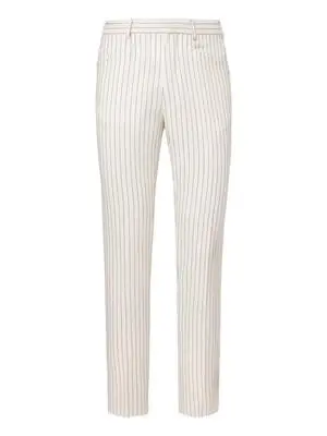 TOM FORD Dyllan Pinstripe Wool And Silk Suit Pants - White