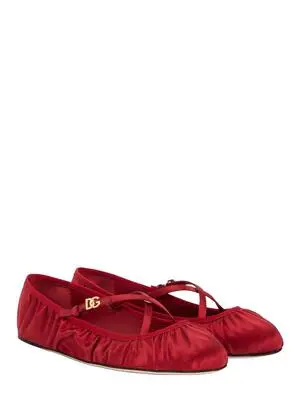 Dolce & Gabbana Dg Satin Ballet Flats - Red