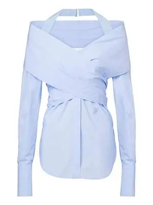 PATOU Draped Cotton Poplin Blouse