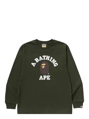 A BATHING APE College Long-sleeve Tee 'olive Drab - Green