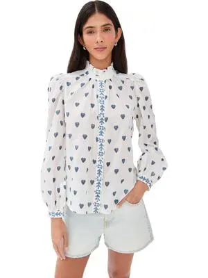 Alix Of Bohemia Annabel Heart Shirt - Indigo