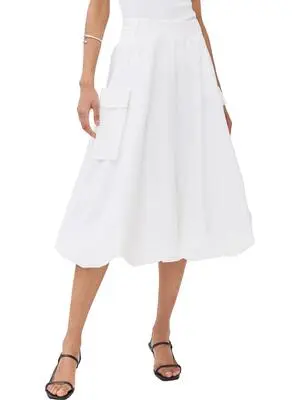 Tibi Bio Twill Bubble Skirt - Optic White