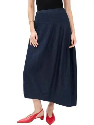 TIBI Tibi Lightweight Denim Asymmetrical Balloon Skirt