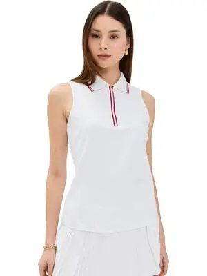Varley Fritton Performance Tank Top - White/haute Red