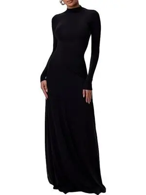 Naked Wardrobe Long Sleeve Maxi Dress - Black