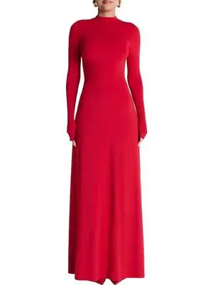 Naked Wardrobe Long Sleeve Maxi Dress - Red
