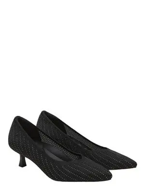 Vivaia Scarlett Pointed-toe Kitten Heels - Black Pin Stripe