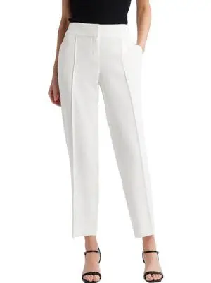 KASPER Flat Front Slim-fit Pants - Vanilla Ice