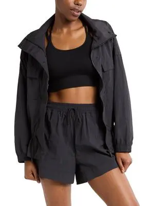 Zella Road Trip Crinkle Jacket Black