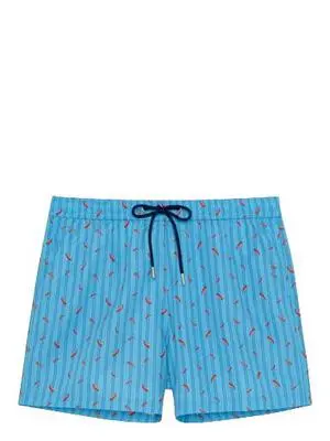 HOM Espelette Beach Boxer - Turquoise Print