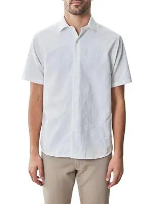 Robert Barakett Silverlake Short Sleeve Woven Button-up Shirt White