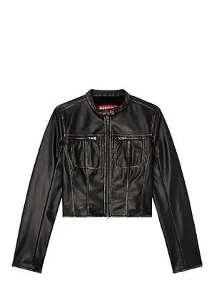 DIESEL® G-lobe Faux-leather Cropped Jacket - 900