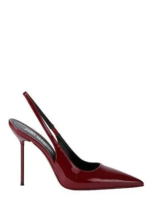 Paris Texas Lidia Sling-back Patent-leather Heeled Courts - Wine