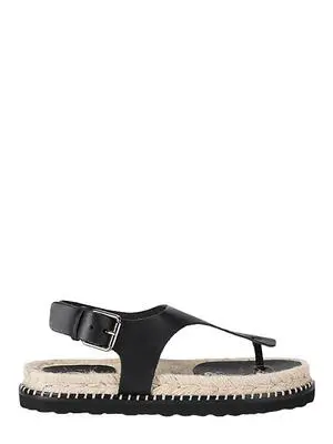 CastaÑer Tokio Leather Thong Sandals - Black