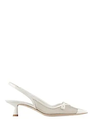 JIMMY CHOO Amita 45 Slingback Pumps - Latte/champagne