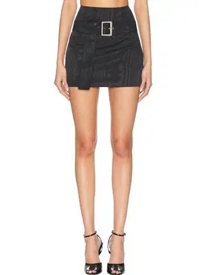 WIEDERHOEFT Mini Moire Skirt - Black