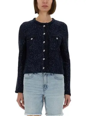 Michael Kors Metallic Knit Jacket - Blue