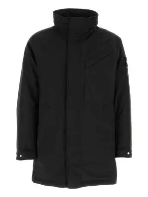 Stone Island Long Coat - Black