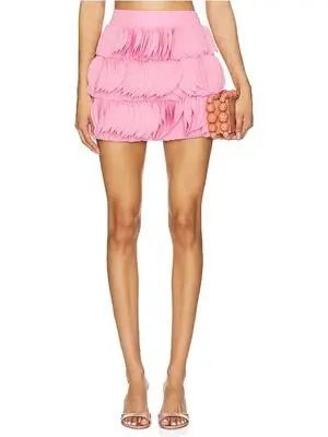 AMUR Jazzlyn Fringe Skirt - Pink Opal