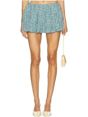Superdown Tarra Micro Bubble Mini Skirt - Blue Plaid