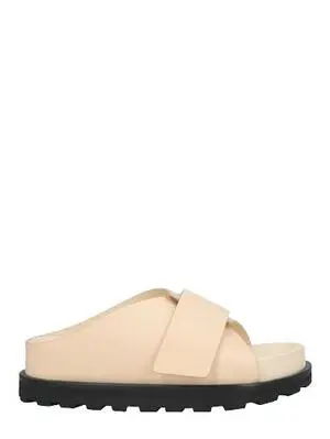 JIL SANDER Leather Sandals - Beige