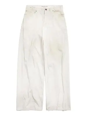 Balenciaga Baggy Cotton Denim Pants - White