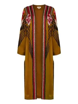 TEMPERLEY LONDON Romina Embroidered Long Coat - Neutrals