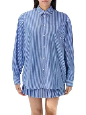 SPORTY & RICH Cotton Striped Shirt - Blue